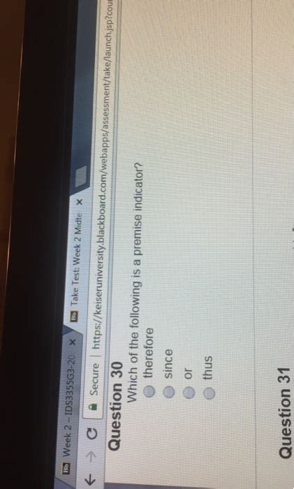 Solved Which Of The Following Is A Premise Indicator