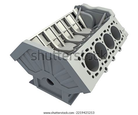V8 Engine Block 3d Rendering On Stock Illustration 2219421213