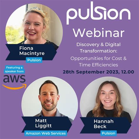 Pulsion Technology On Linkedin Projectdiscovery Digitaltransformation Webinar Techwebinar Aws