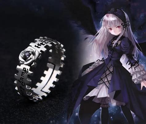 Anime Rozen Maiden 925 Sterling Silver Rose Ring Mercury Lamp Sui Gin