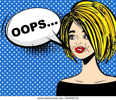 Surprised Attractive Pop Art Blonde Girl Stock Vector Royalty Free