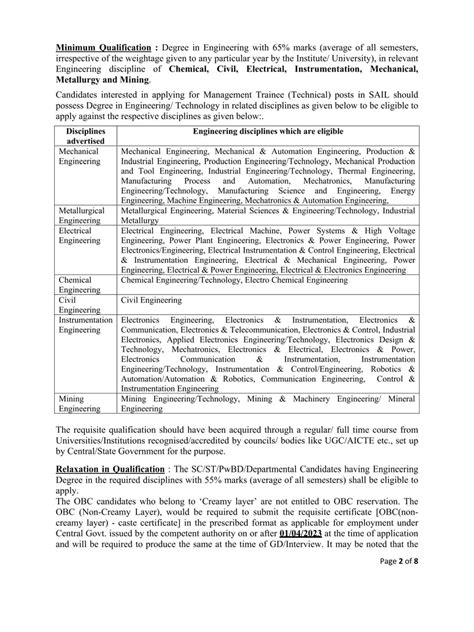 Sail Recruitment 2023 Notification Pdf Instapdf