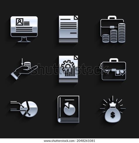 set document graph chart user manual stock vector royalty free