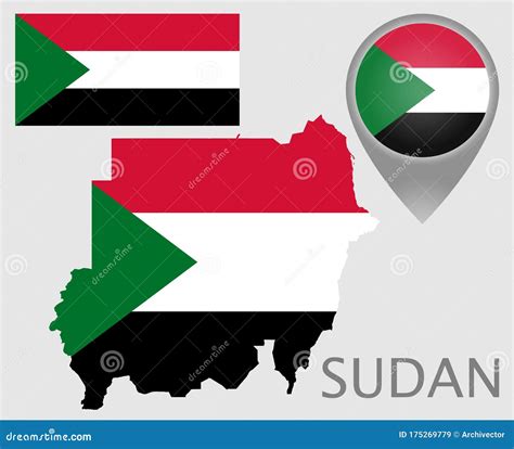 Sudan Flag Map Pointer And Map Stock Vector Illustration Of Atlas Abstract 175269779