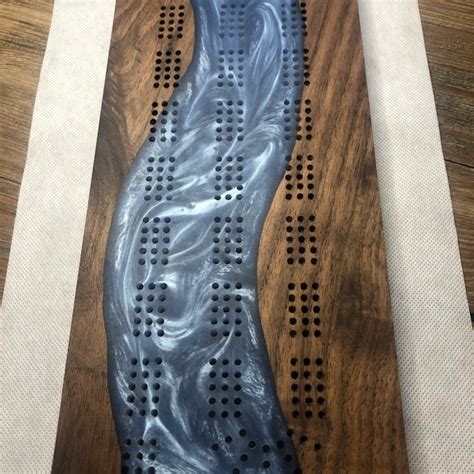 Walnut Epoxy Cribbage Board Etsy