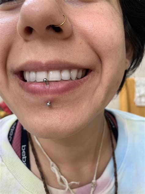 Is My Vertical Labret Pierced Too Low I Feel Like The Bottom Part Is