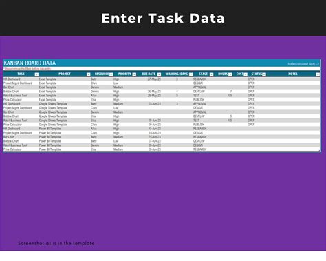 Kanban Board Task Tracker In Excel Task Management Agile Project Management Etsy