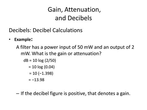 Ppt Gain Attenuation Decibels Powerpoint Presentation Free