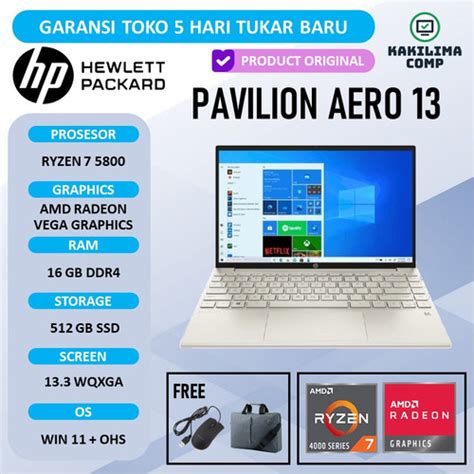 Jual Hp Pavilion Aero Ryzen Ram Gb Ssd Wqxga Free Ohs Non Paket Kab