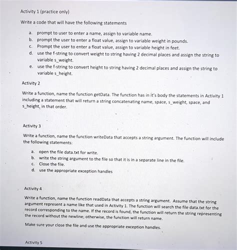 solved activity 1 practice only write a code that will