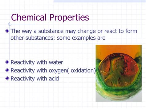 Examples Of Chemical Properties