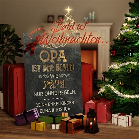 Auszeichnung Für Opa Personalisierbares Leinwandbild Liebesleinwandde