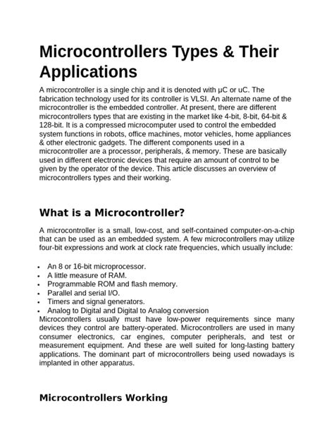 2microcontrollers Types Handout Pdf Microcontroller Analog To