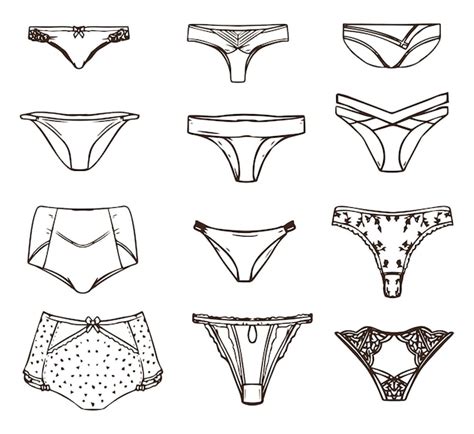 Premium Vector Collection Of Womens Panties Hand Drawn Icon