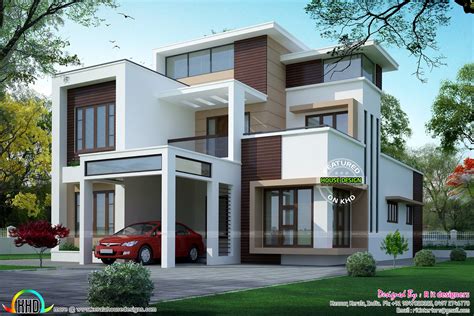 340 Sq Yd Modern Flat Roof Home Kerala Home Design And Floor Plans