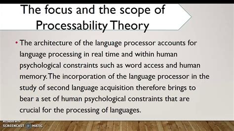 Processability Theory Youtube