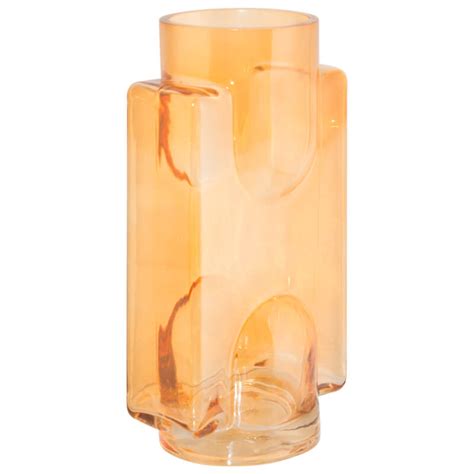 Set Of Two Green And Amber Shapeshifter Vases 30 Cm And 26 Cm Interglass