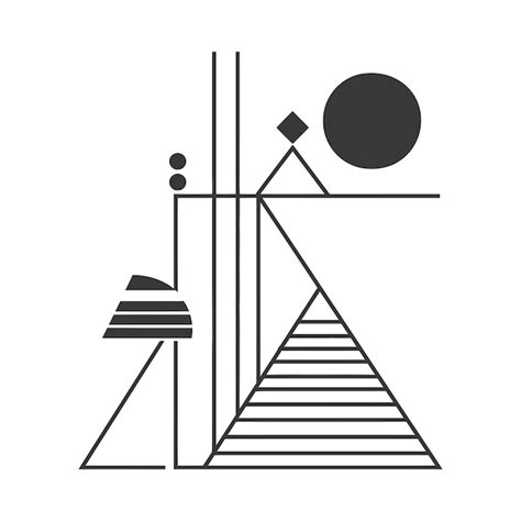 Abstract Geometric Shapes With Lines And Circles Premium Ai Generated Vector