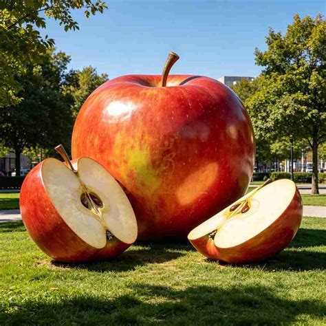Large Red Apple Sculpture For Garden Fruit Sculpture Dz 839
