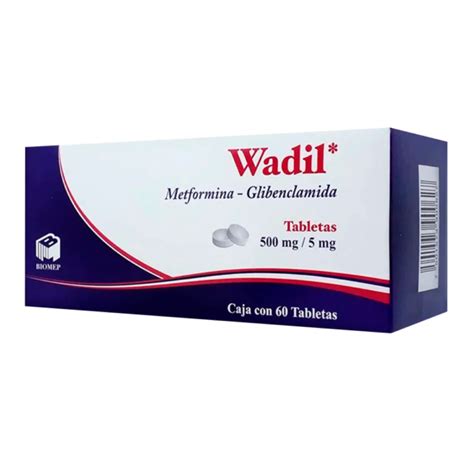 Wadil Metforminaglibenclamida 5005mg 60 Tabletas Lgen Farmacias