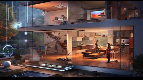 Premium Ai Image Smart Home Interior With Augmented Reality Interface Ui