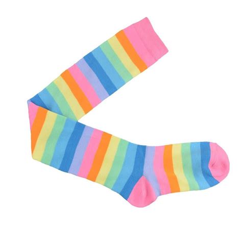 Pastel Rainbow Thigh High Stockings Socks Kawaii Kawaii Babe
