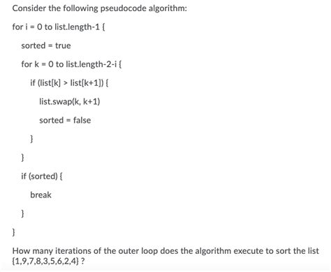 Solved Consider The Following Pseudocode Algorithm For I