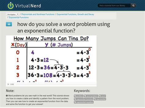 Virtual Nerd How Do You Solve A Word Problem Using An Exponential