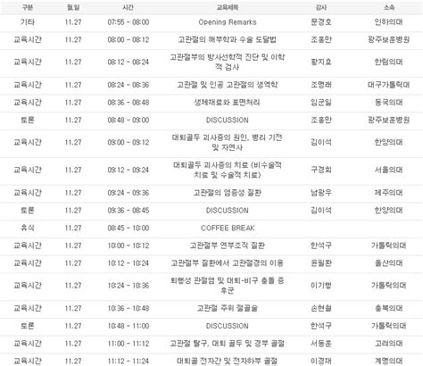 대한고관절학회 제17회 연수강좌11월27일 서울