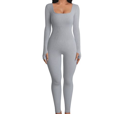 Labuladuo Womens Sexy Long Sleeve Bodycon Jumpsuit Rompers One Piece