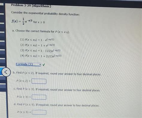 Solved Consider The Exponential Probability Density Chegg Com