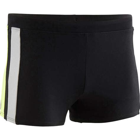 Nabaiji 500 Mens Boxer Style Swim Shorts Black Decathlon