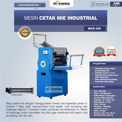 Jual Mesin Cetak Mie Industrial MKS 300 Di Malang Toko Mesin