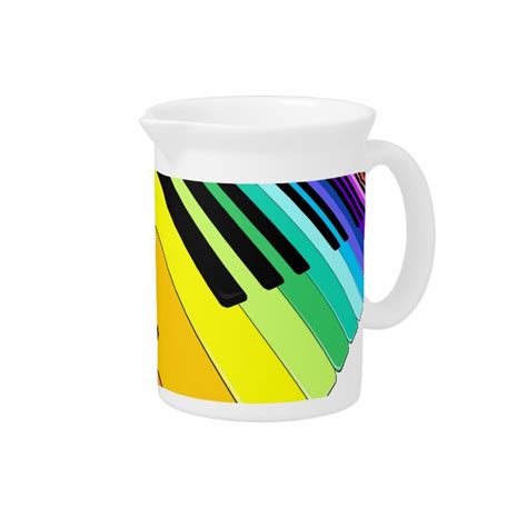 Keyboard Music Party Colors Pitcher Zazzle