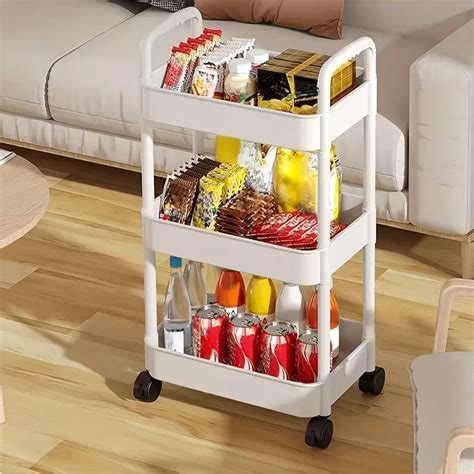 3 Tier Utility Rolling Plastic Storage Cart Trolley Wheels Temu