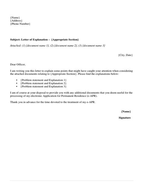Letter Of Explanation Loe Sample Pdf