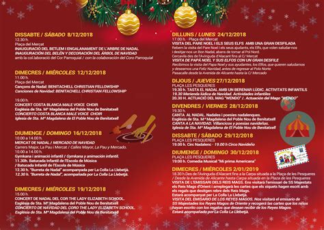 Programa de actividades Navidad Benitatxell Jávea Xàbia