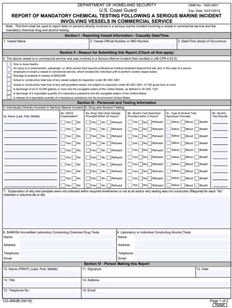 Uscg New Marine Casualty Reporting Forms Maritimecyprus