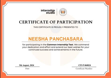neesha panchasara on linkedin certificate participation cit test