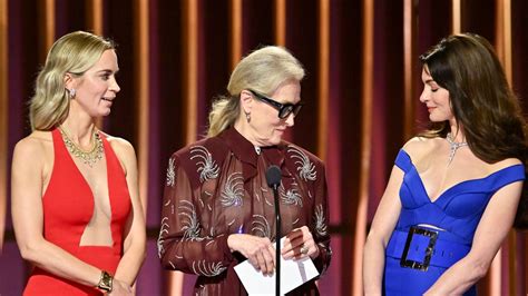 Anne Hathaway Joined Her Devil Wears Prada Costars At The Sag Awards In A Cerulean Blue