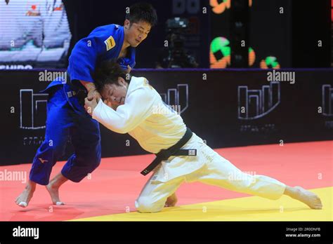 Abe Hifumi Of Japan Right And Joshiro Maruyama Of Japan Compete