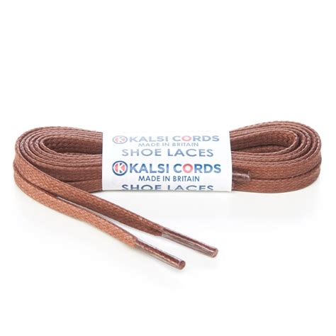 Dark Brown 6mm Flat Waxed Cotton Shoe Laces By Kalsi Cords
