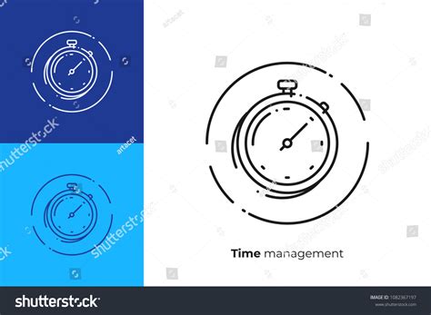 Finance Timemanagement Line Art Icon Business Stock Vector Royalty