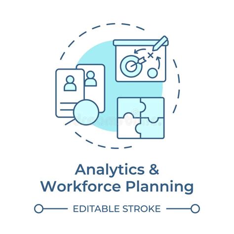 Analytics And Workforce Planning Soft Blue Concept Icon Stock