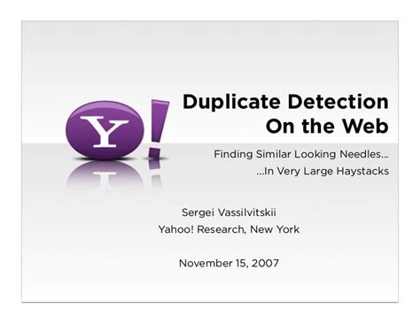 Duplicate Detection