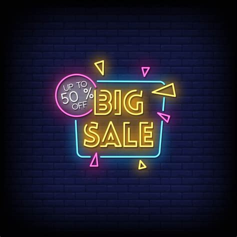 Premium Vector Big Sale Neon Signs Style Text