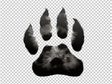 Псд отпечатка лапы собаки на прозрачном фоне Премиум Psd Файл