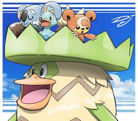 Inkbooba Ducklett Komala Ludicolo Teddiursa Nintendo Pokemon