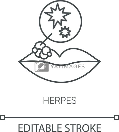 Herpes Pixel Perfect Linear Icon Thin Line Customizable Illustration