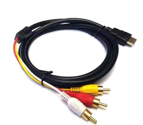 Кабель Мобилиус Кабель HDMI (папа) на 3RCA, Черный - купить по низкой ...